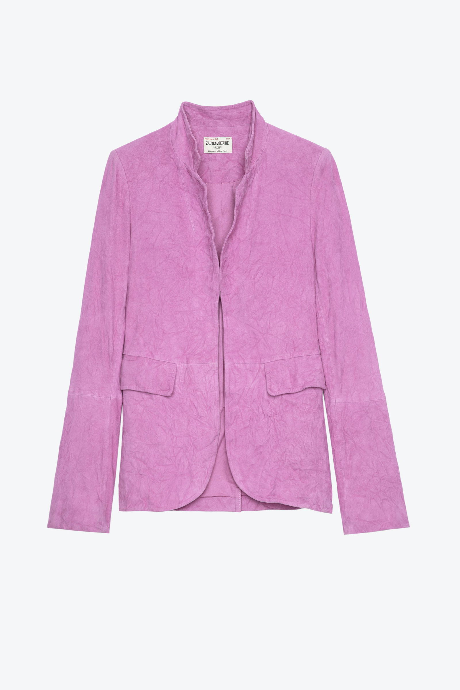 ZADIG & VOLTAIRE Verys Creased Suede Jacket in Tulipe | Endource