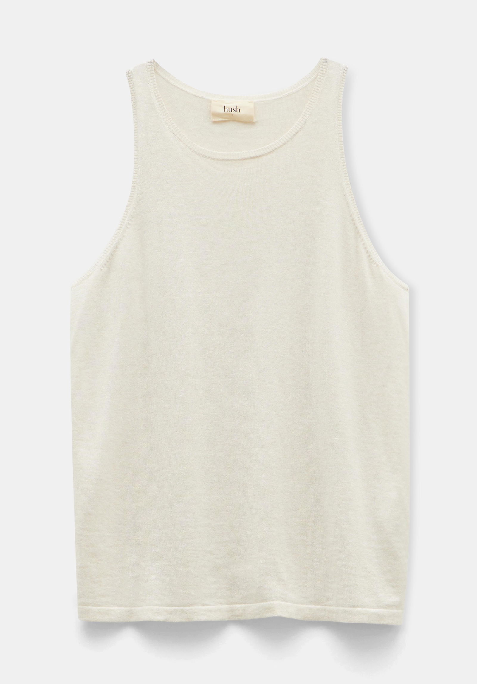 HUSH Jada Fine Gauge Knitted Tank Top in Soft White | endource