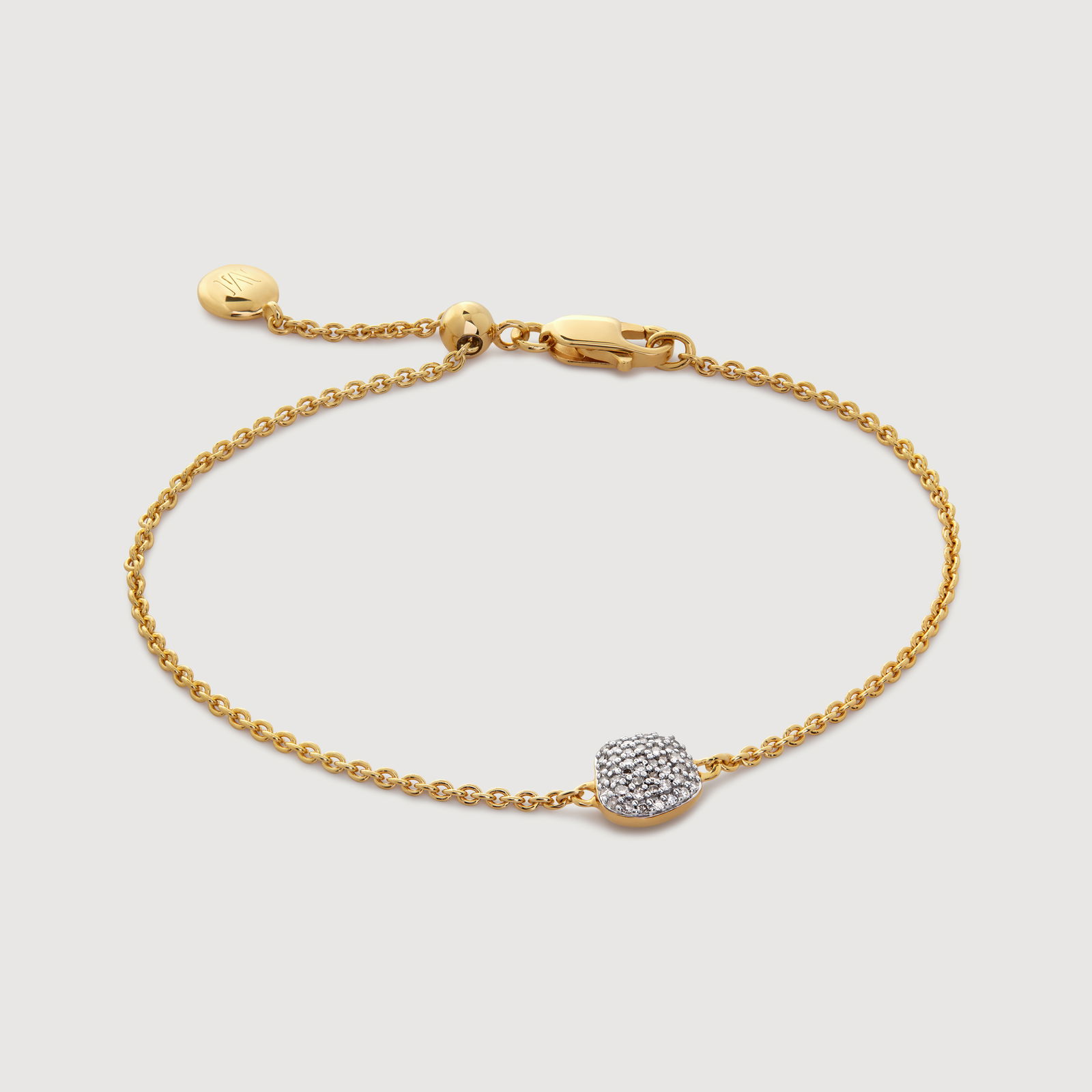MONICA VINADER Nura Mini Nugget Diamond Bracelet in 18k Gold Vermeil ...