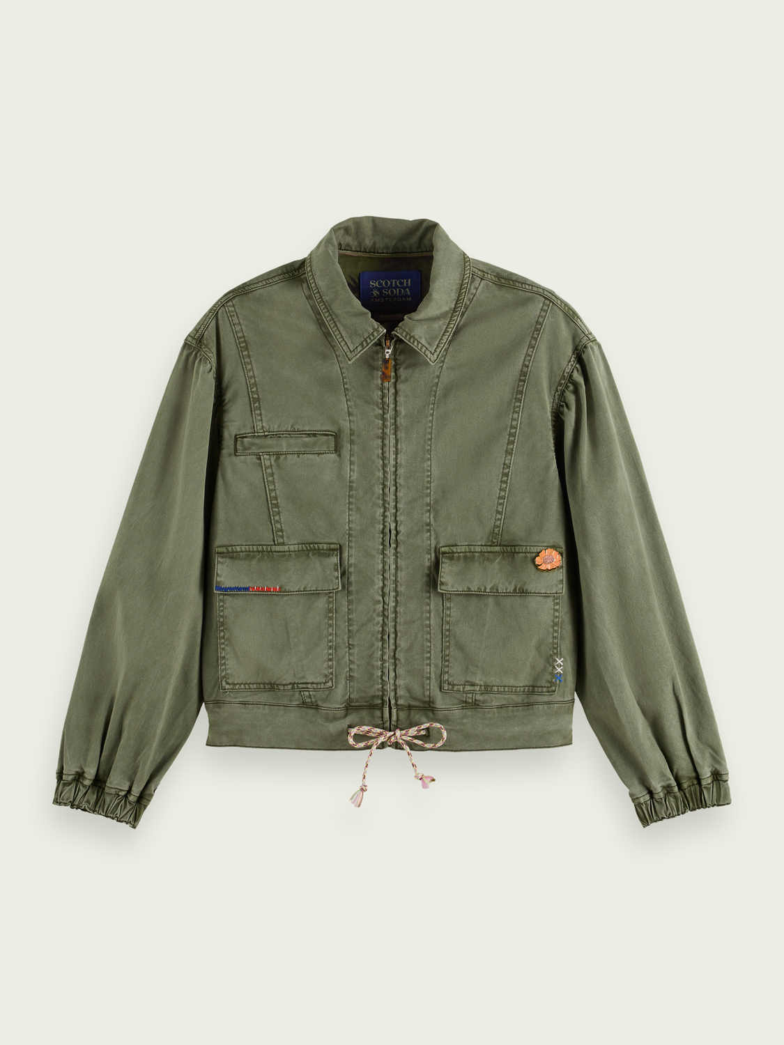 SCOTCH & SODA Garment-Dyed Utility Jacket in Olive Green | Endource