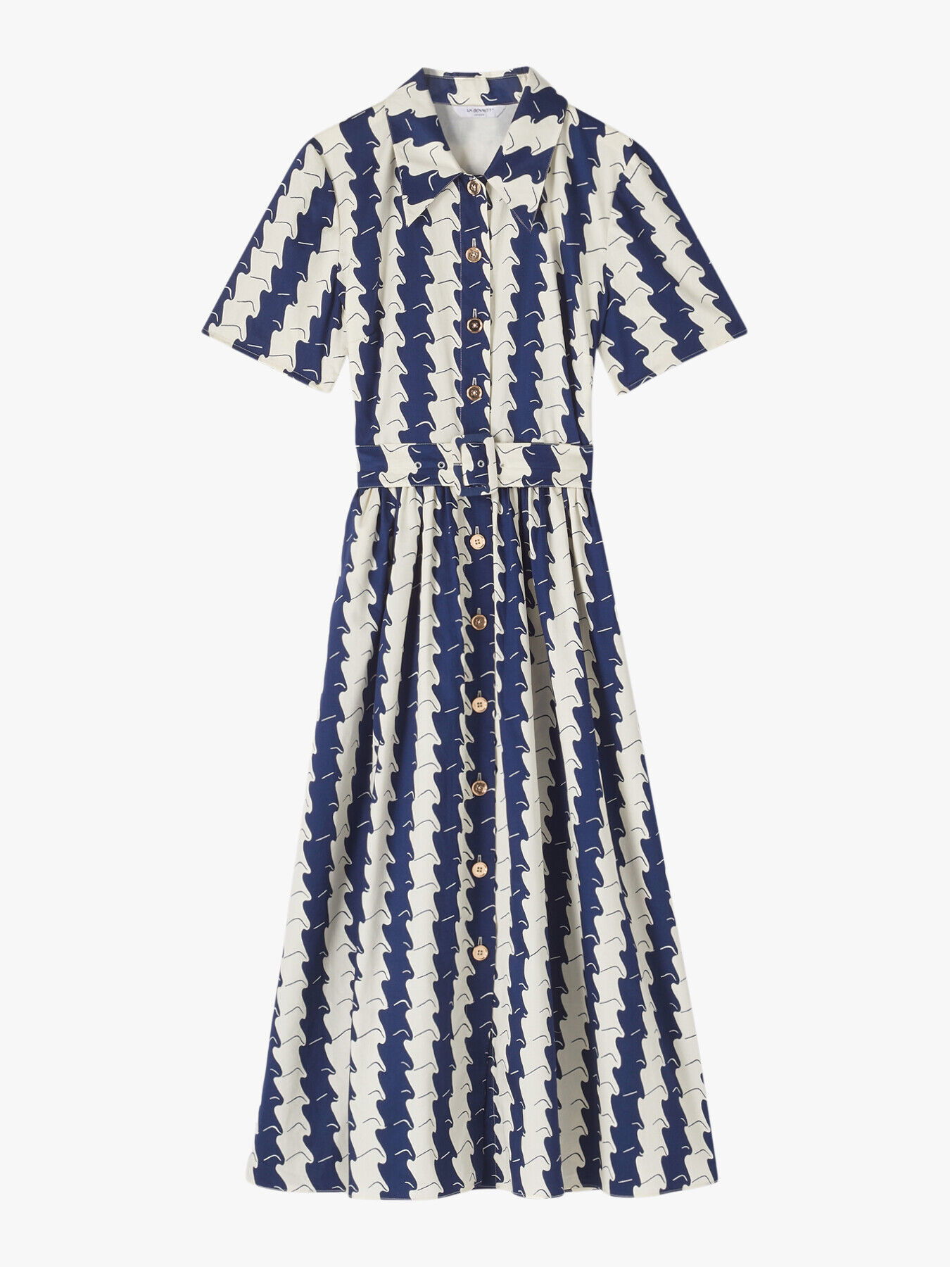 L.K. BENNETT Calder Wavy Stripe Shirt Dress in Blue | Endource