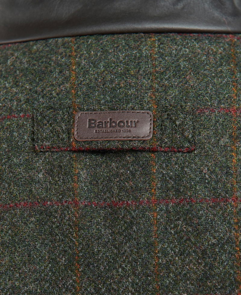 BARBOUR Wellesley Wool Jacket in Olive/Red Check | endource