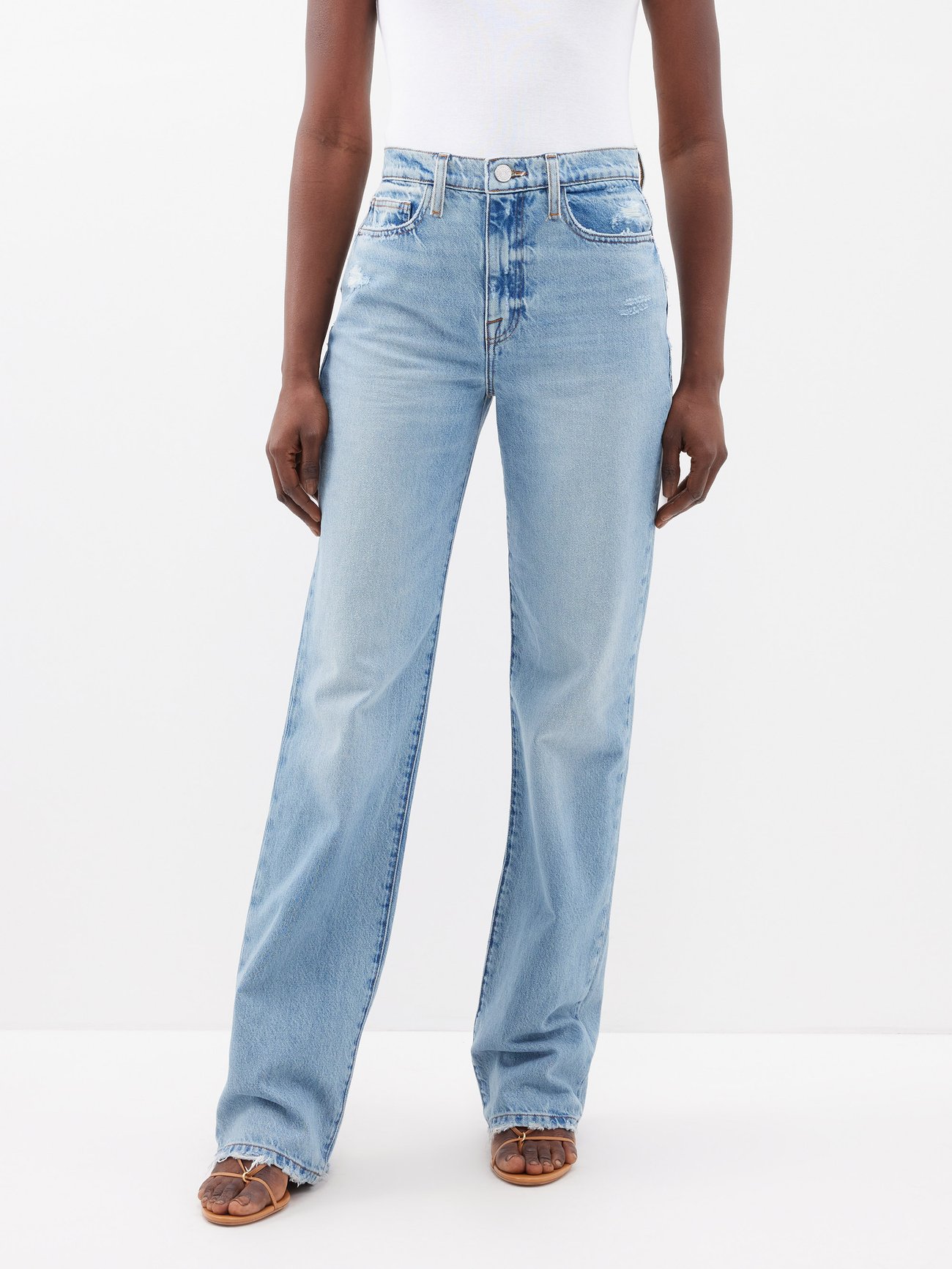 FRAME Le Jane Straight-Leg Jeans in Blue | endource