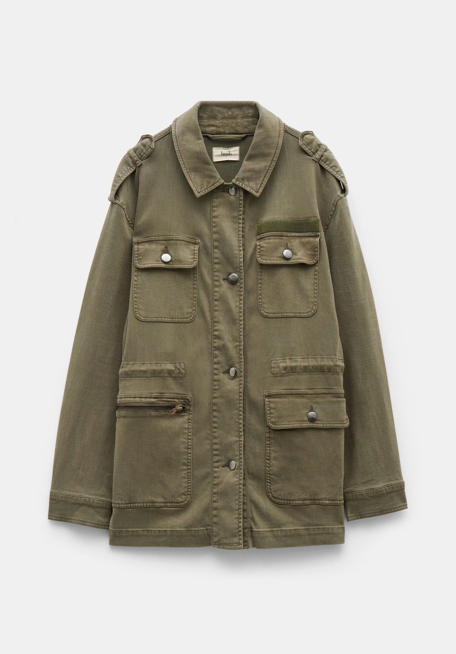 HUSH Eloise Utility Jacket in Olive | endource