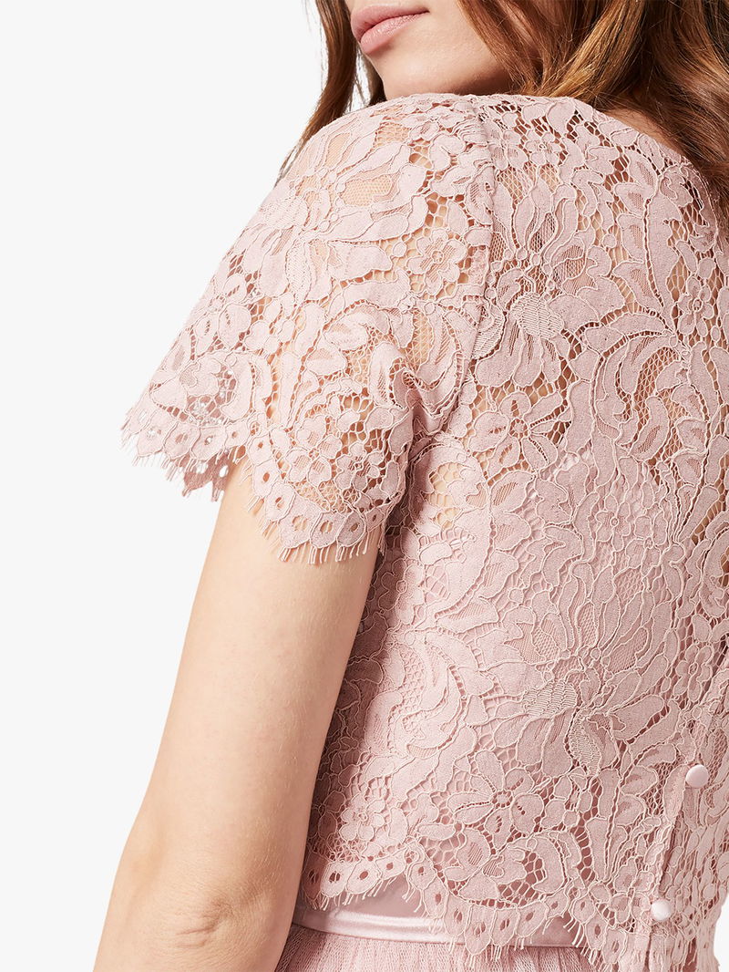 Phase Eight Kiera Lace Tulle Maxi Dress In Berry Endource