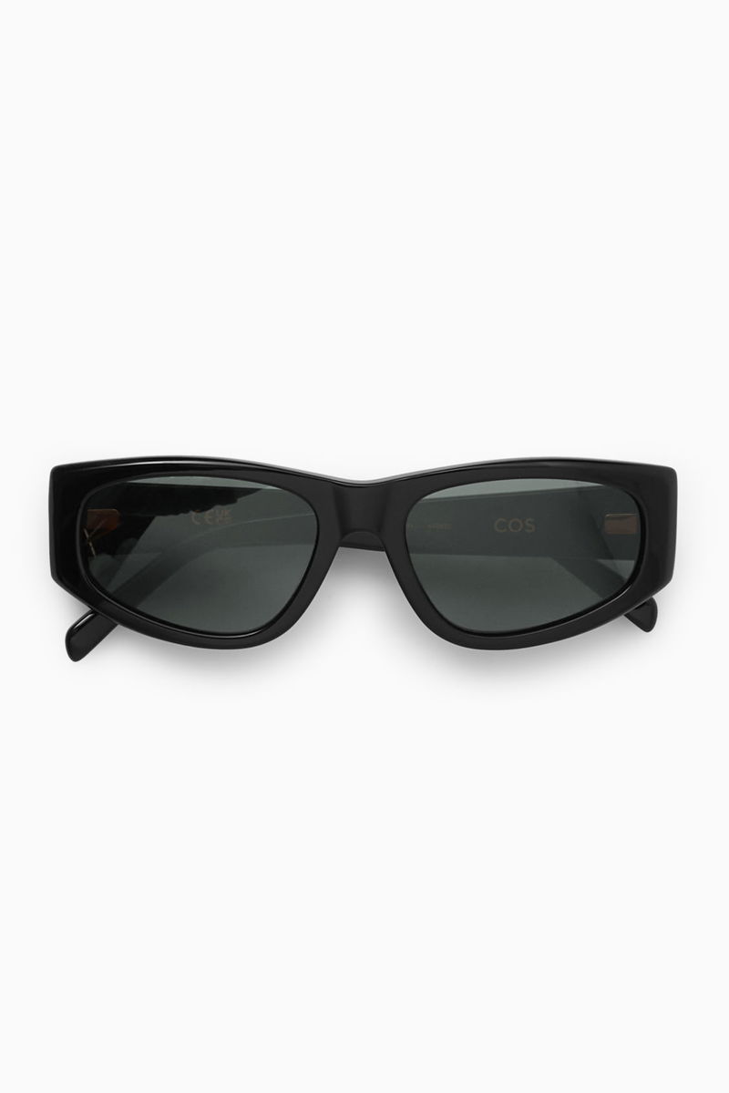 COS Sporty Rectangle-Frame Sunglasses in BLACK | endource