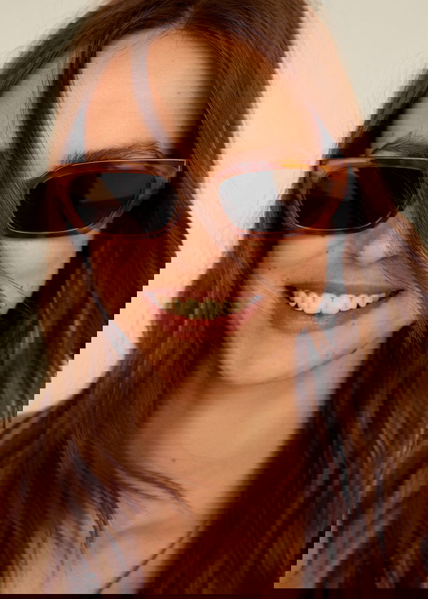 MANGO Retro Style Sunglasses in Chocolate | endource