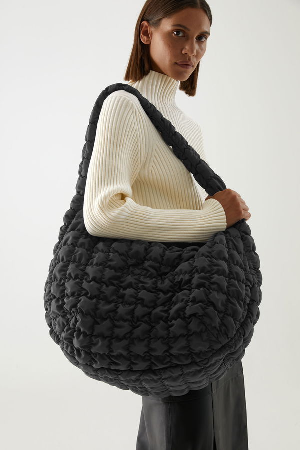 COS Recycled Polyester Quilted Oversized Shoulder Bag | endource