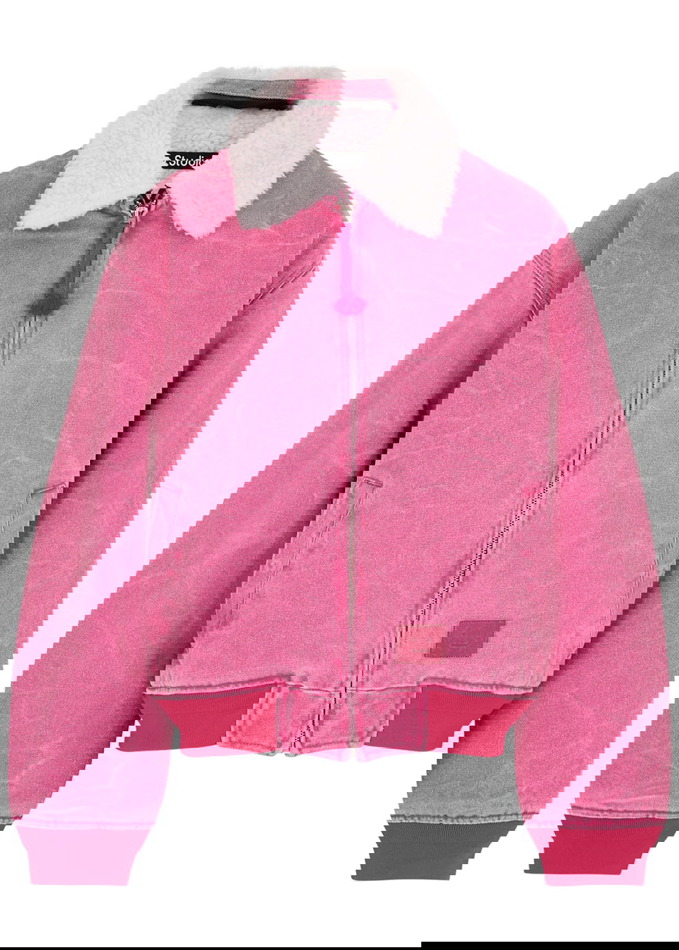 ACNE STUDIOS Faux Shearling-Trimmed Denim Bomber Jacket | endource