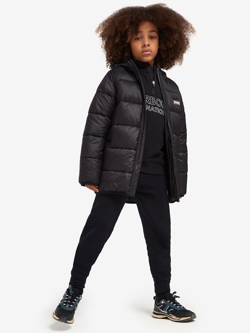 BARBOUR Bobber Puffer Jacket in Black | Endource