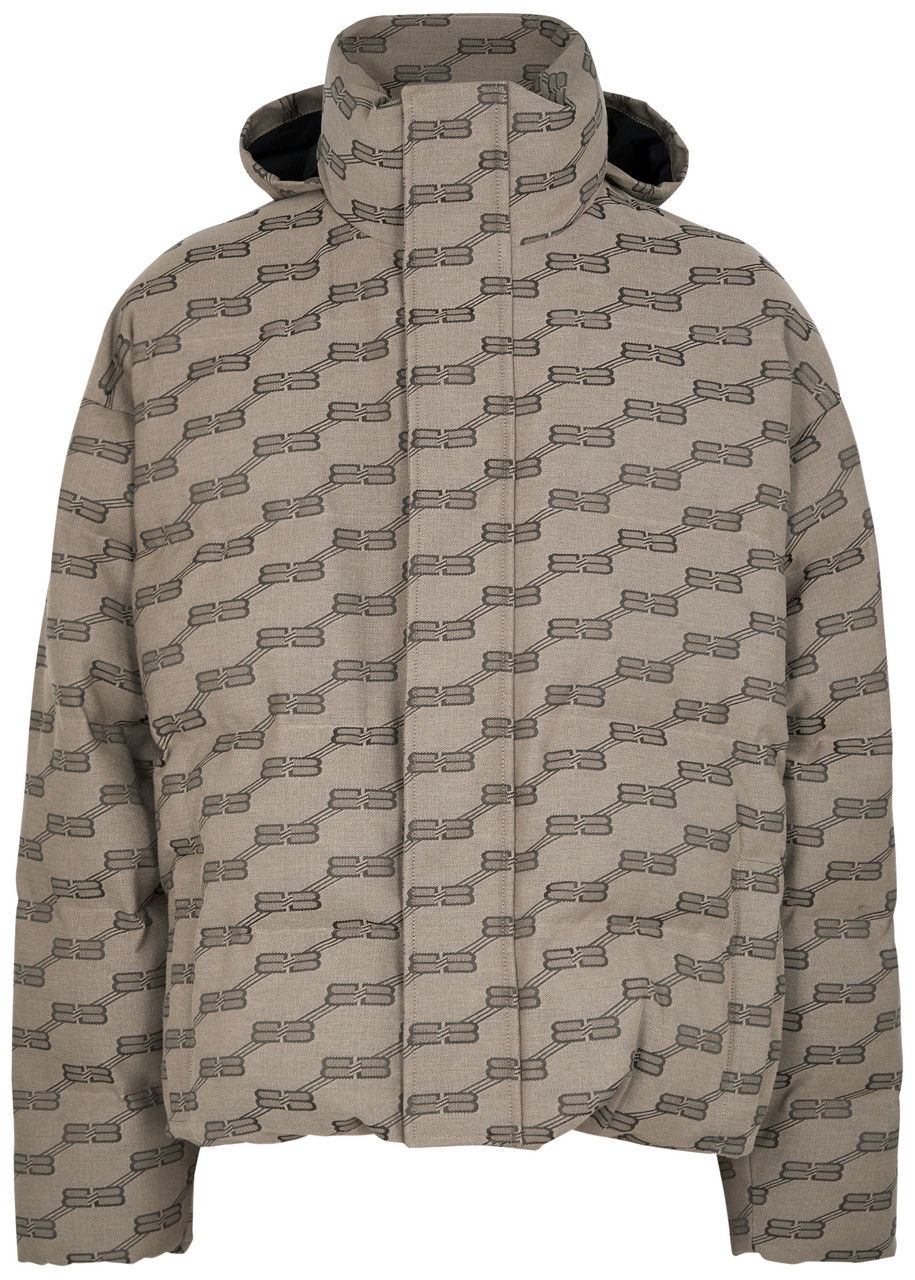 BALENCIAGA BB Monogrammed Quilted Cotton-Blend Jacket | endource