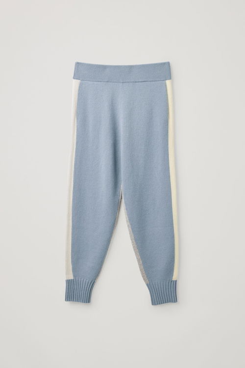 COS Cashmere Knitted Joggers in blue | endource