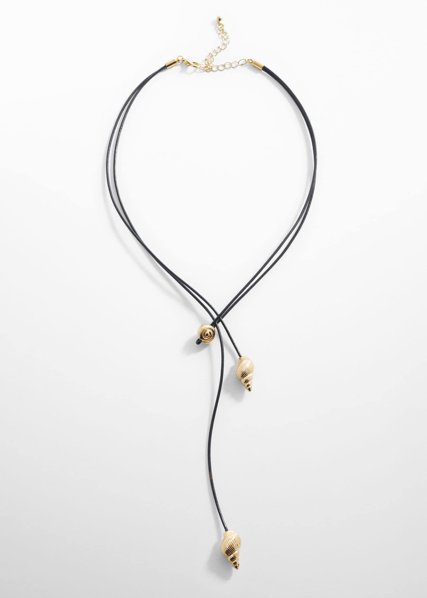 MANGO Shell Bead Necklace in Black | Endource