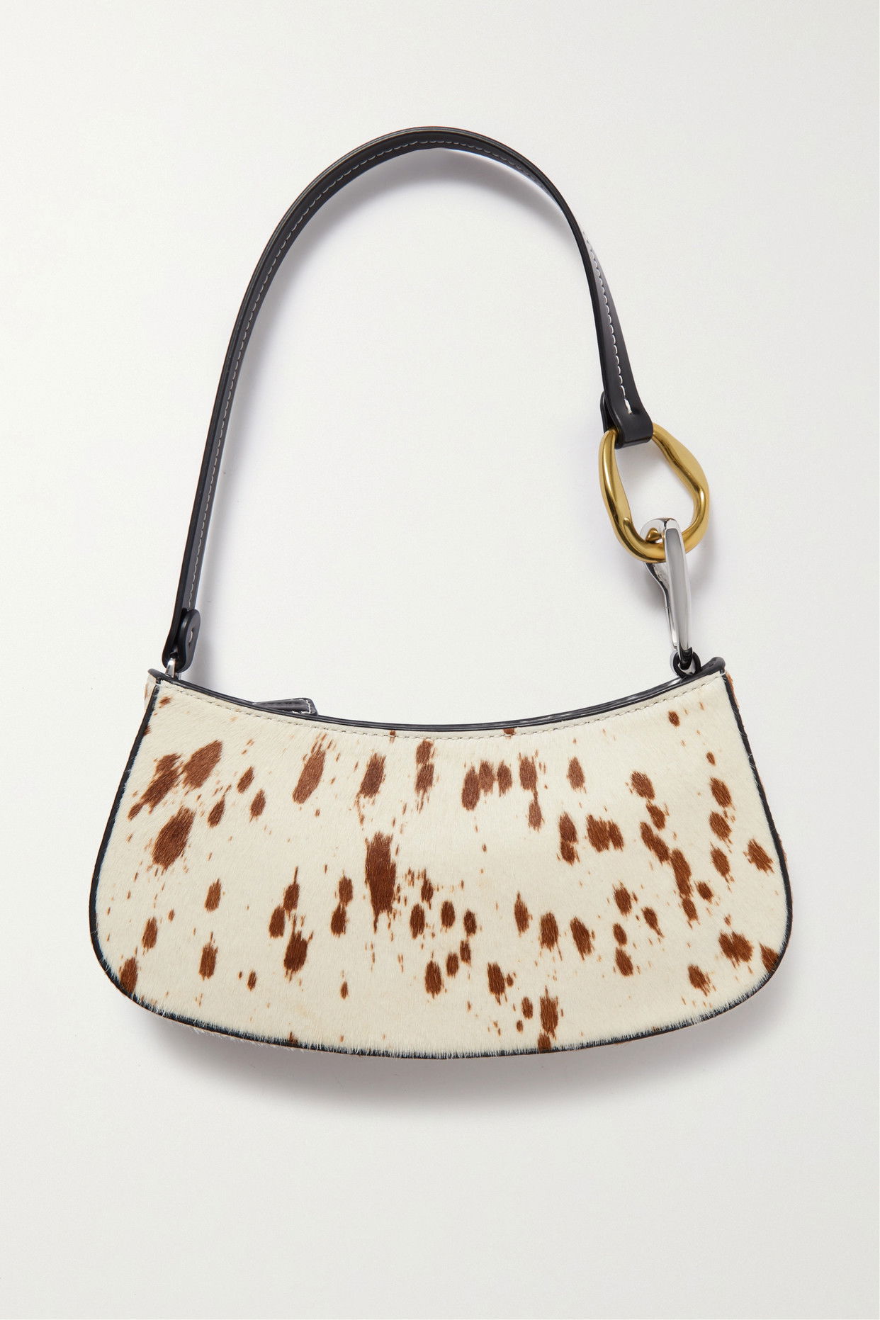STAUD Ollie Animal-Print Bag in Off-white | endource