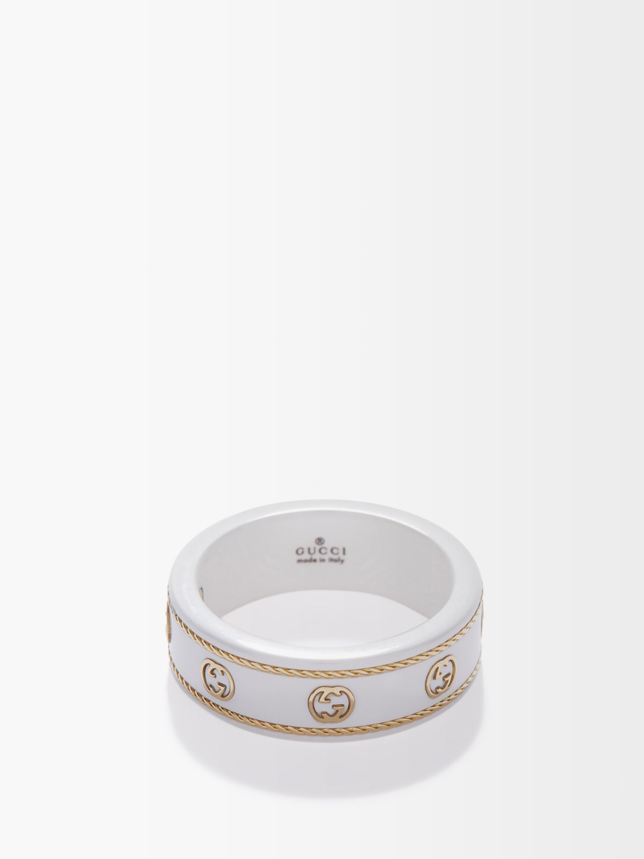GUCCI Icon Zirconia & 18kt Gold GG-Logo Ring | Endource