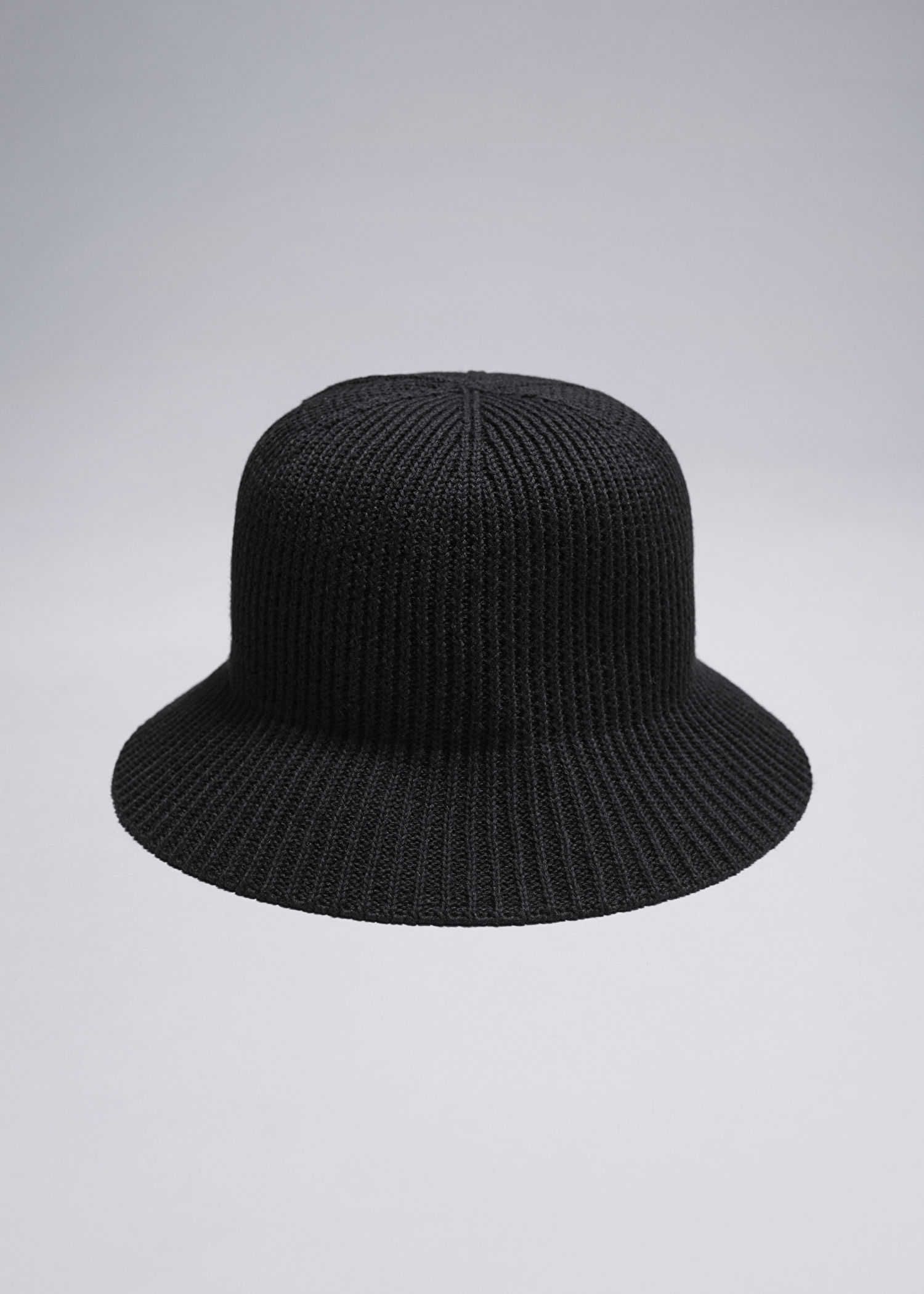 And Other Stories Rib Knitted Bucket Hat In Black Endource