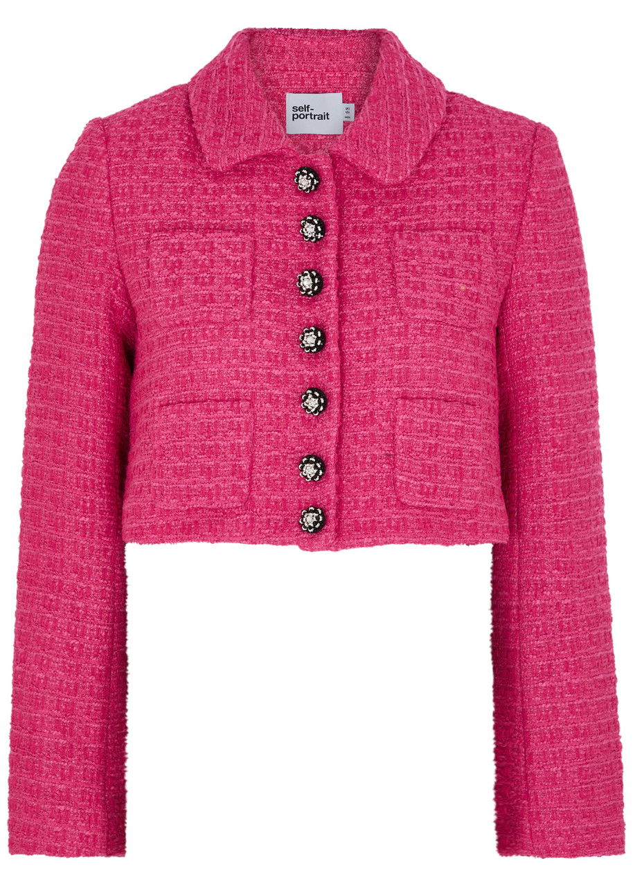 SELF-PORTRAIT Cropped Bouclé Tweed Jacket | Endource
