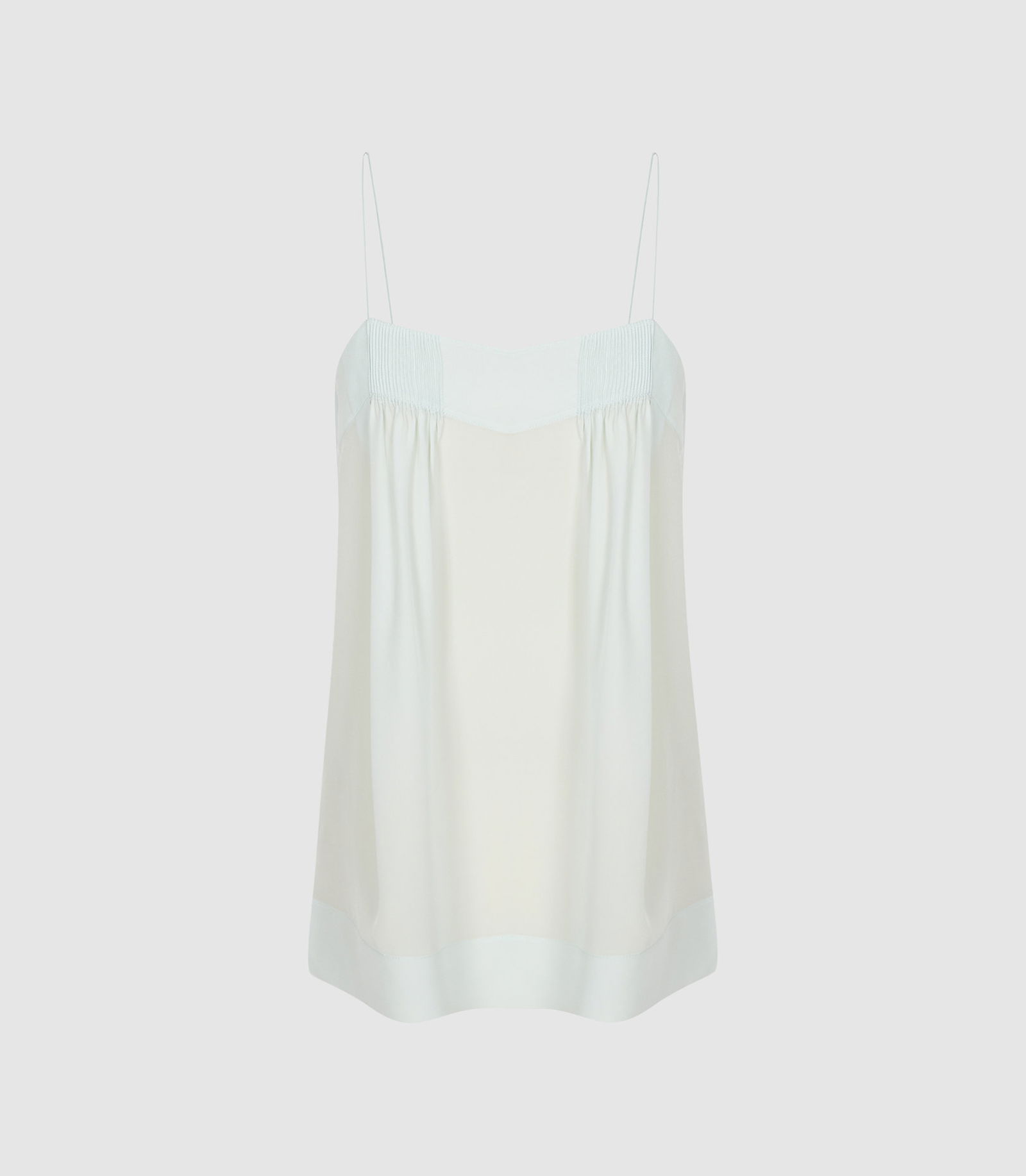 REISS Lois Silk Pleat Detail Cami in Aqua | endource