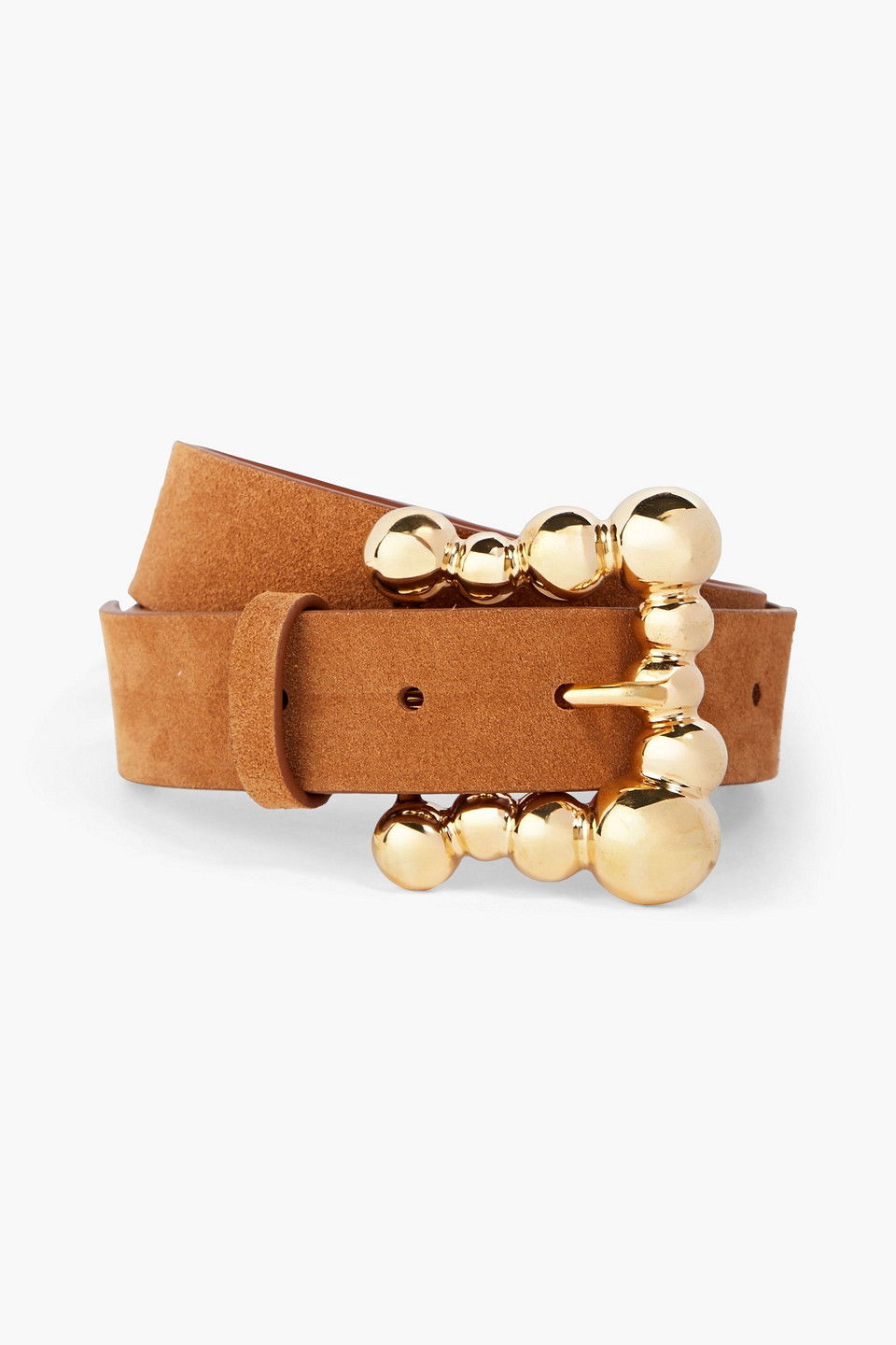 SANDRO Suede Belt in Brown | endource