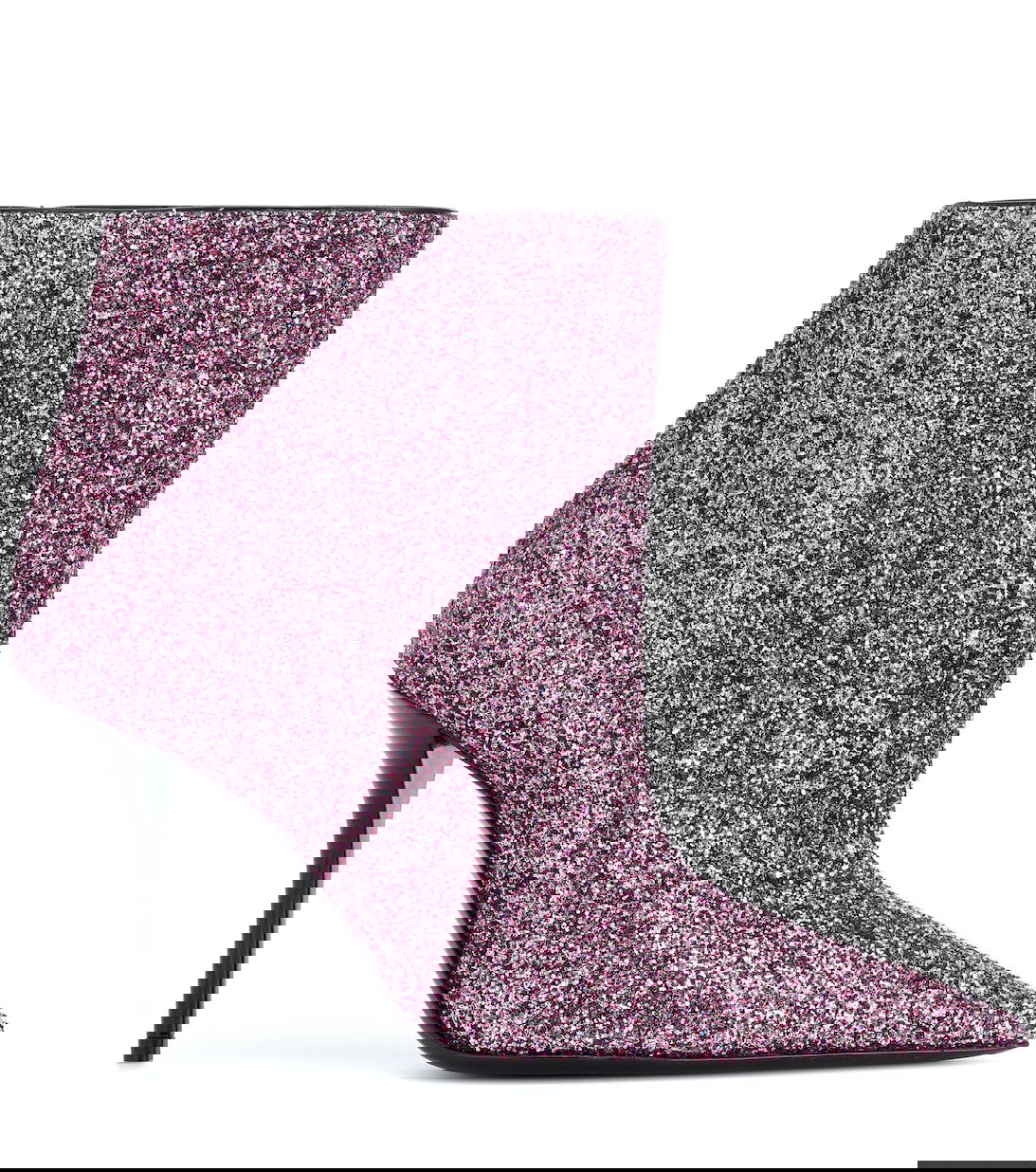 SAINT LAURENT Pierre 95 Glitter Ankle Boots in Pink | endource