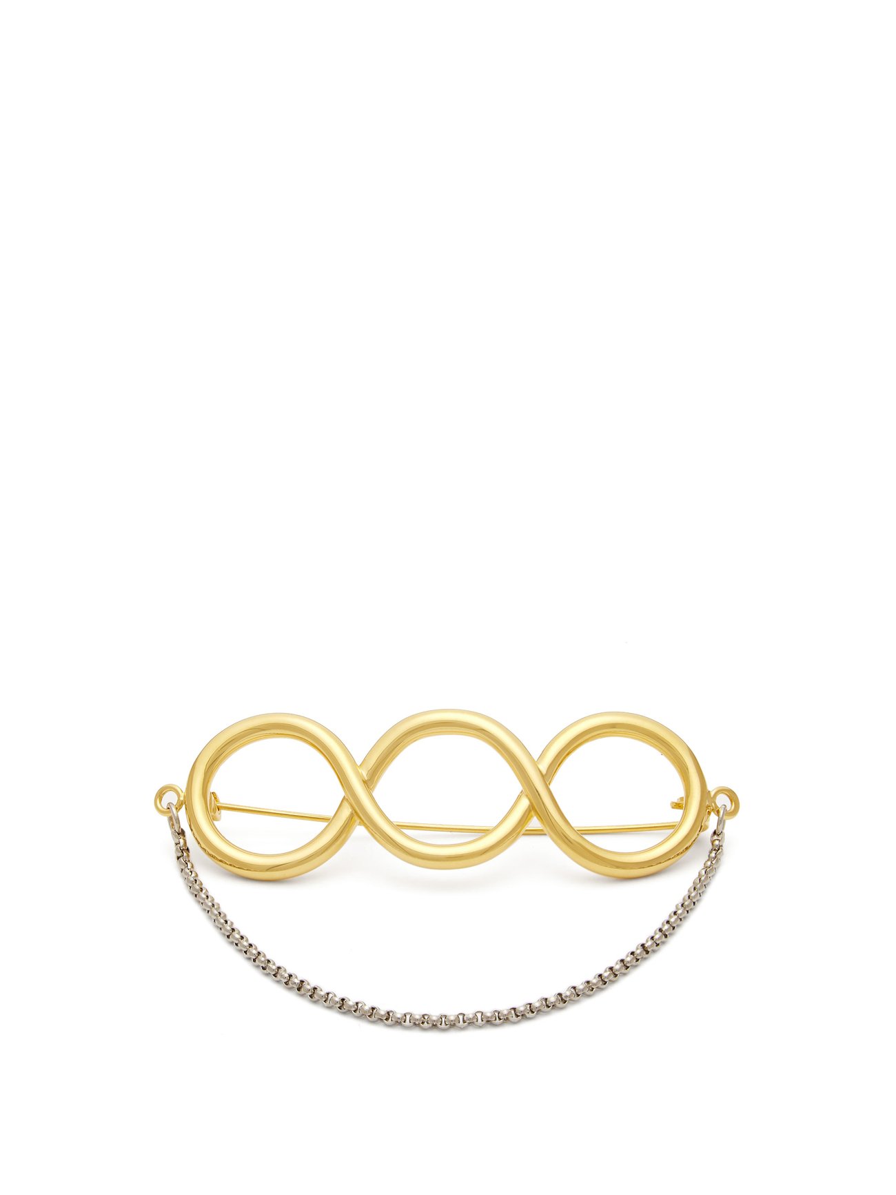JW ANDERSON Twisted Pin Brooch in Gold | Endource