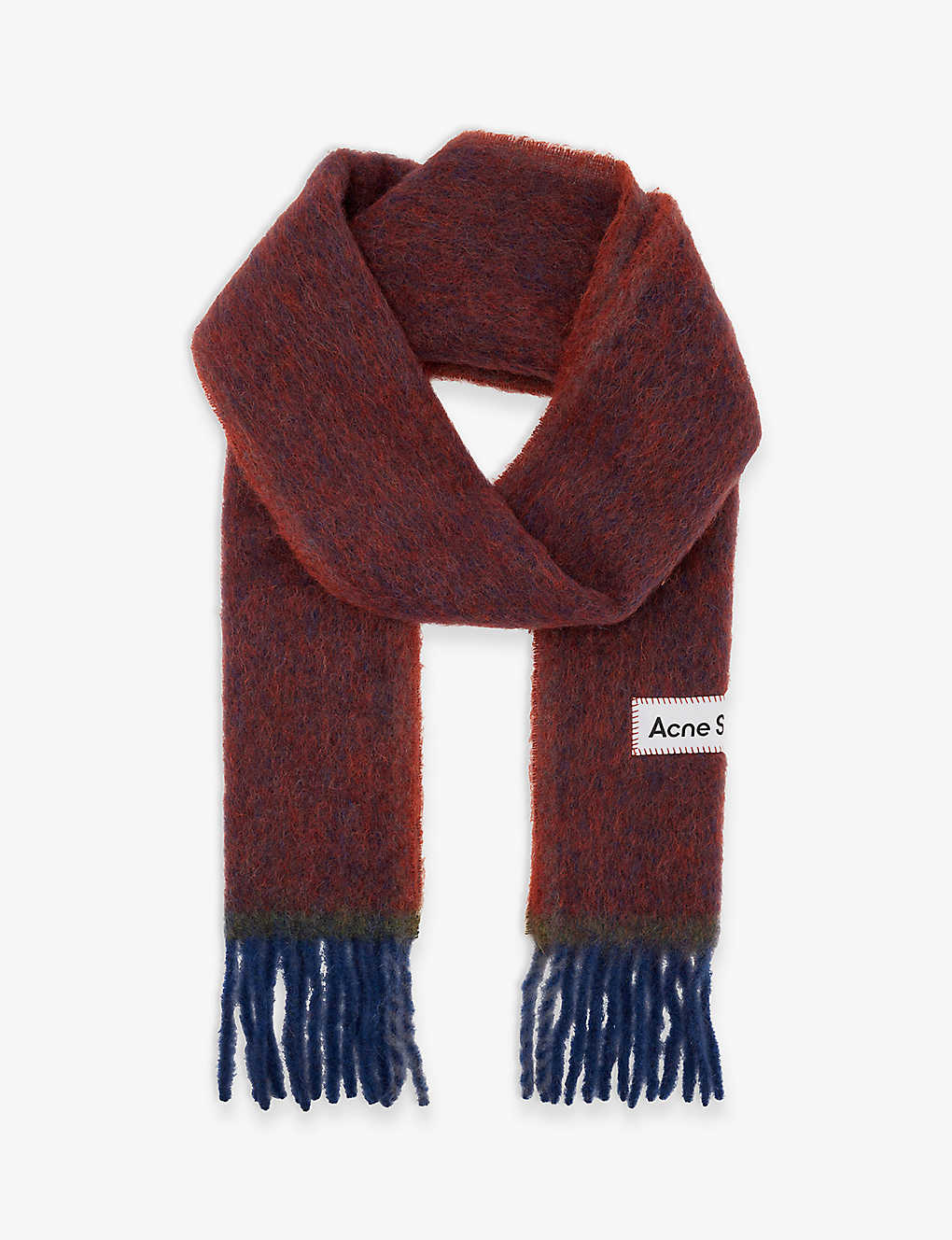 ACNE STUDIOS Gradient-Pattern Brand-Patch Scarf | Endource