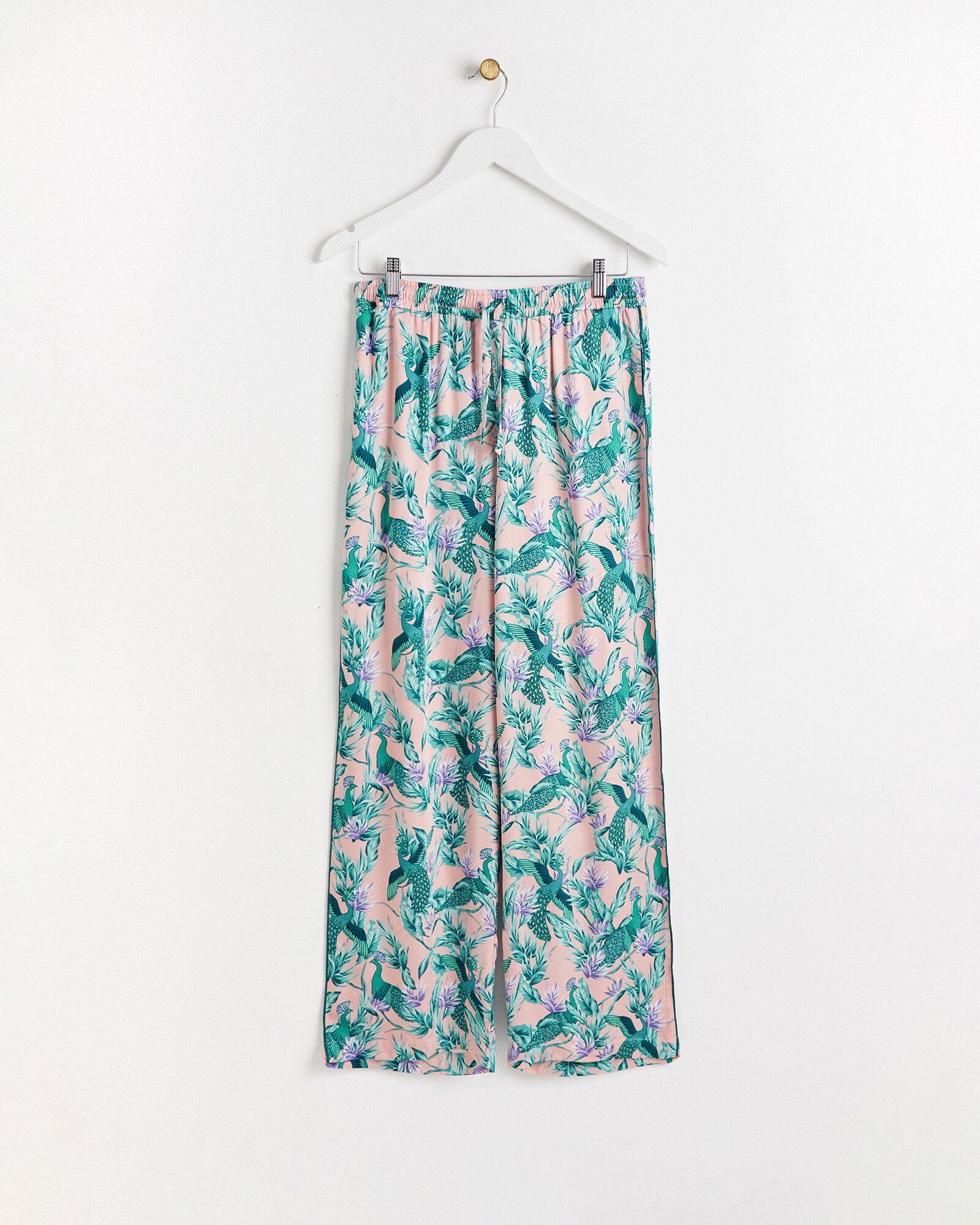 OLIVER BONAS Peacock Shirt & Trousers Pyjama Set in Pink | endource