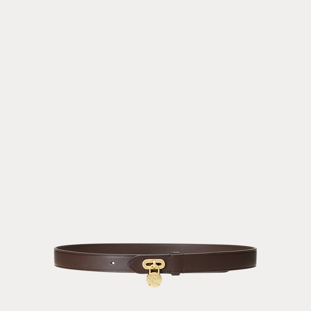 LAUREN RALPH LAUREN Padlock Leather Belt in Brown | endource