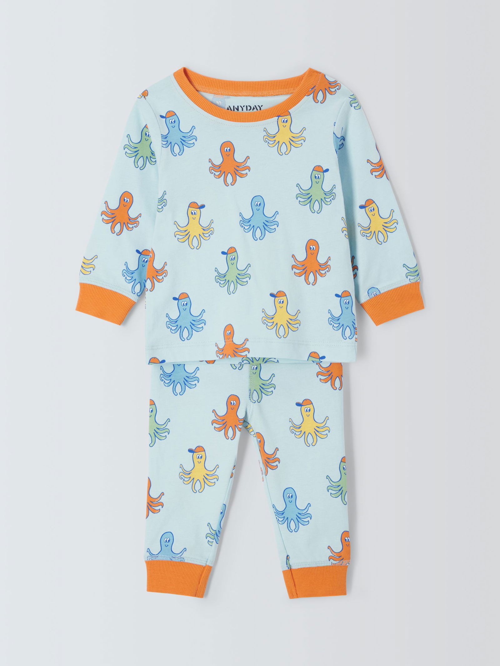 JOHN LEWIS ANYDAY Octopus Print Pyjamas in Blue/Multi | endource