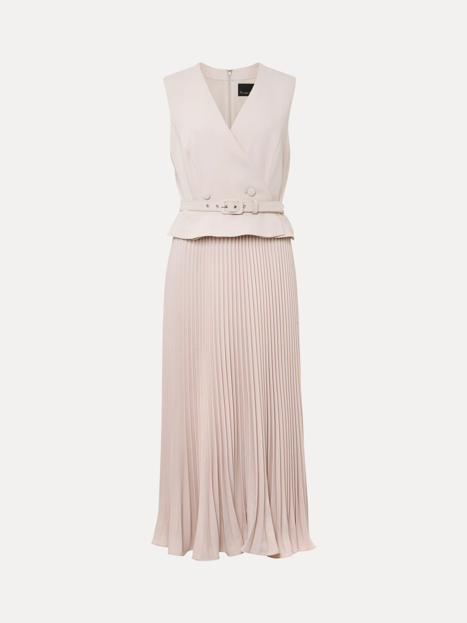 PHASE EIGHT Hetty Pleated Midi Dress in Antique Rose | endource