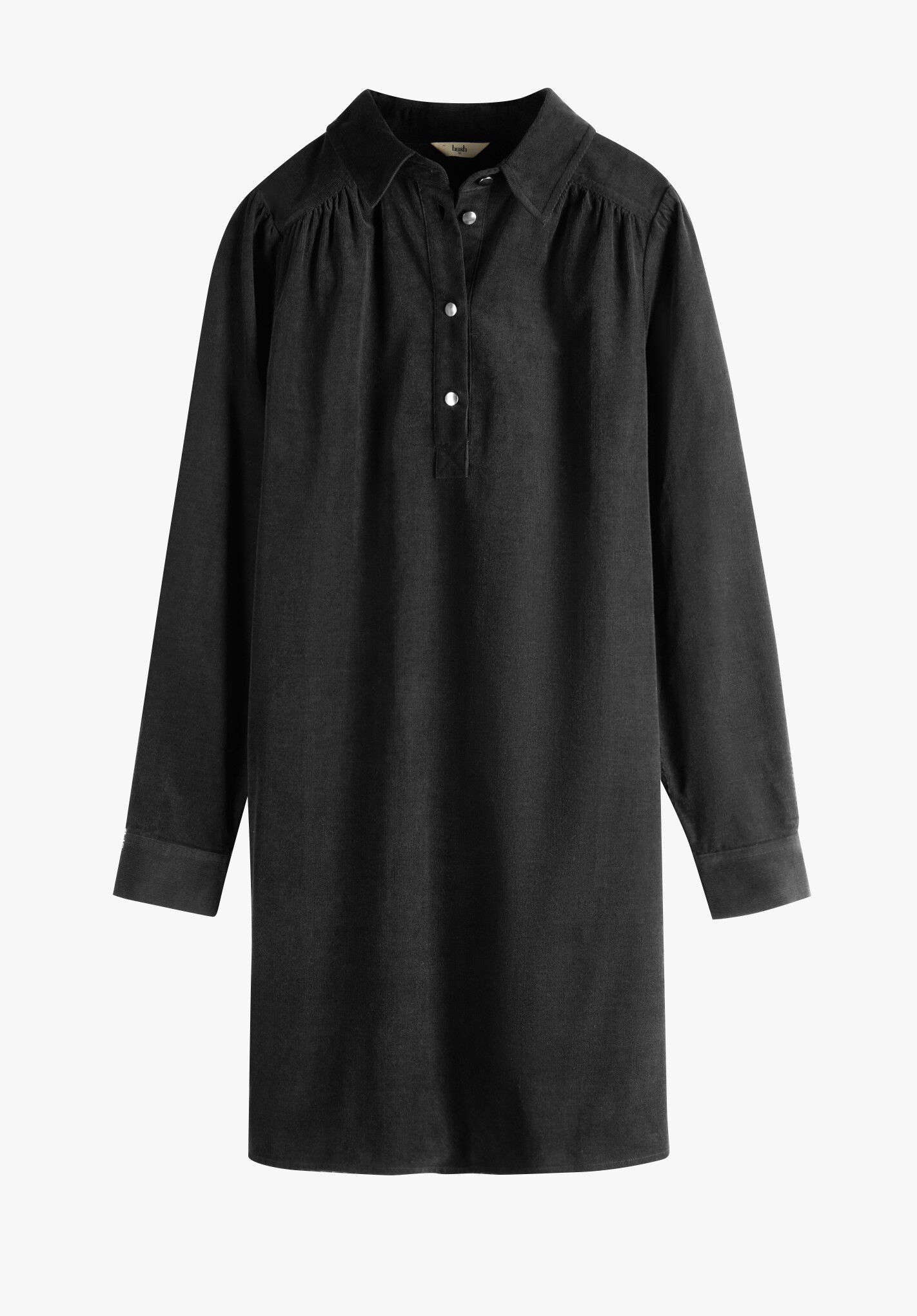 HUSH Cait Cord Mini Dress in Black | endource