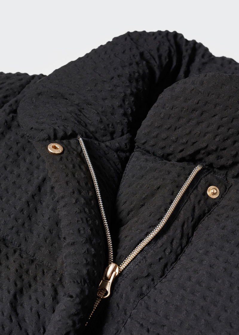 MANGO Quilted Jacket in Black | endource
