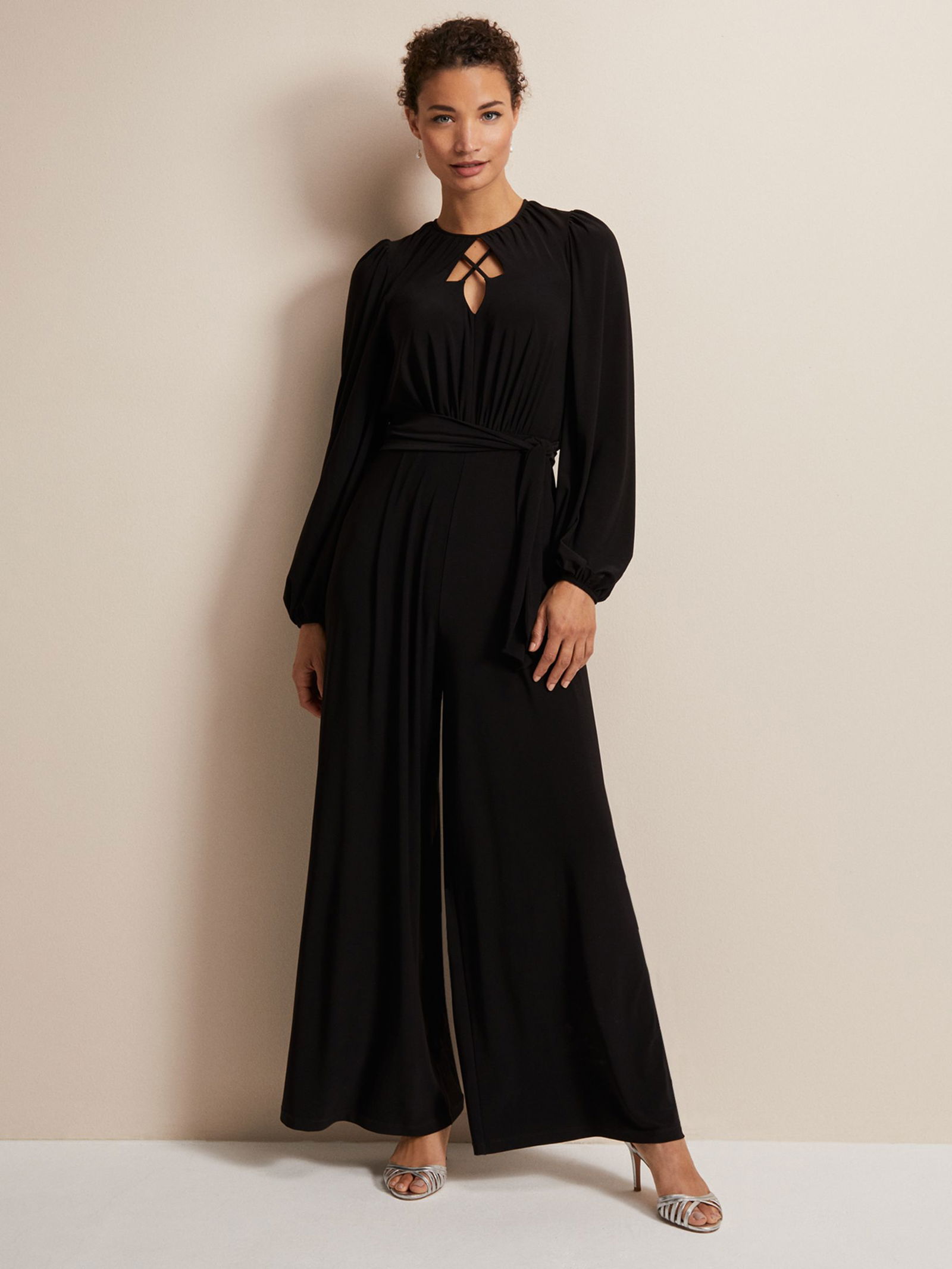 PHASE EIGHT Janece Wide Leg Jumpsuit in Black | endource