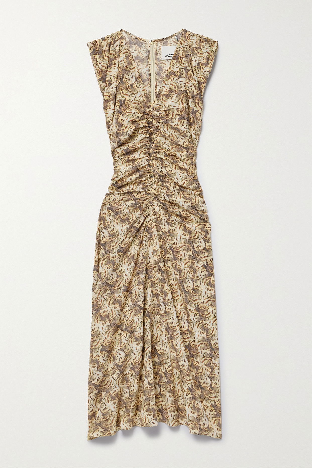 ISABEL MARANT Gilya Printed Silk Midi Dress in Green | Endource