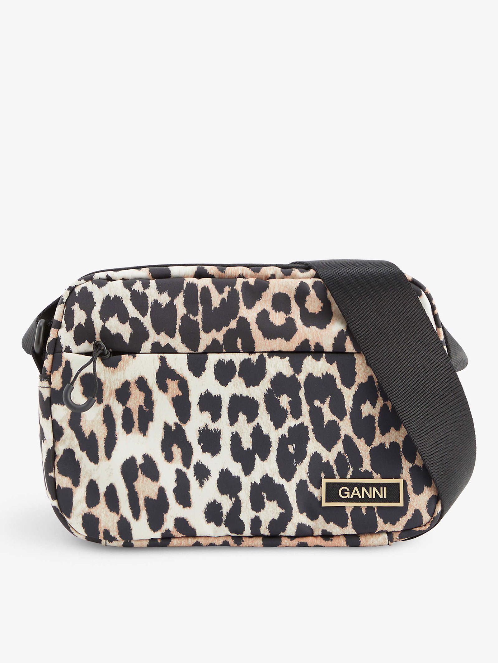 GANNI Festival Animal-Print Shell Bag in LEOPARD | endource