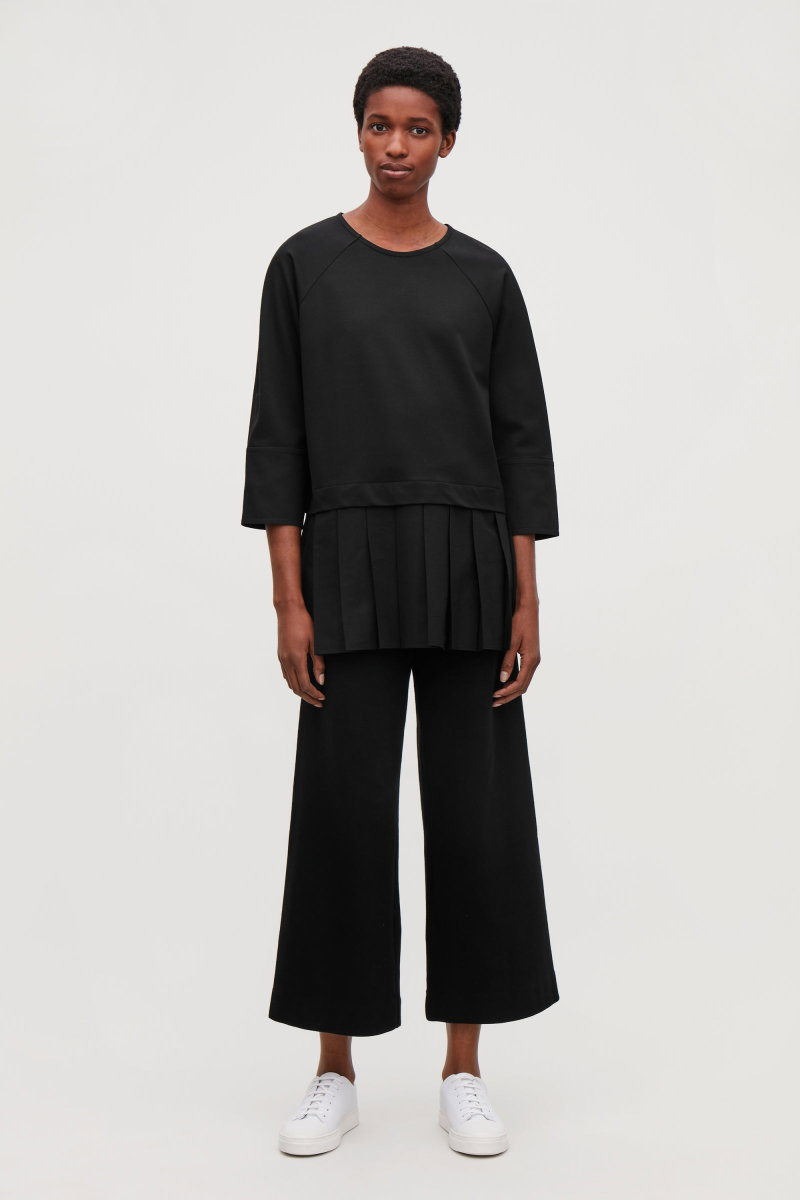 COS Woven-Jersey Pleated Top | endource