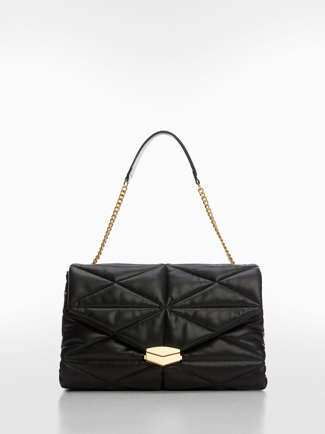MANGO Lur Textured Chain Strap Bag in Black | Endource