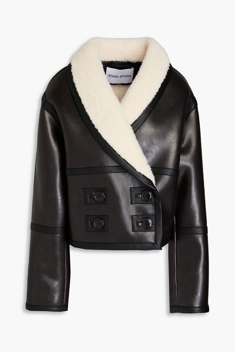 STAND STUDIO Faux Leather Jacket in Black | endource