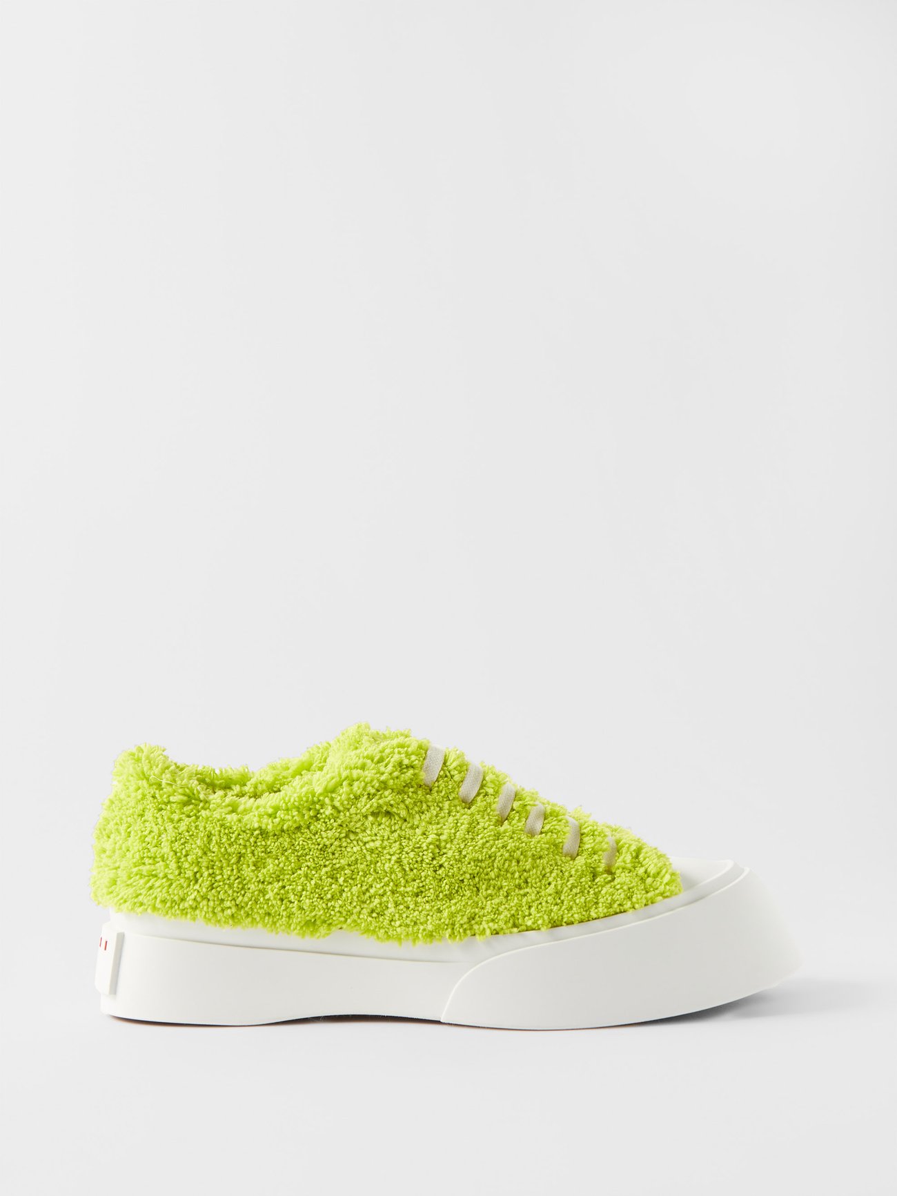 MARNI Pablo Fuzzy Terry Trainers in Yellow | endource