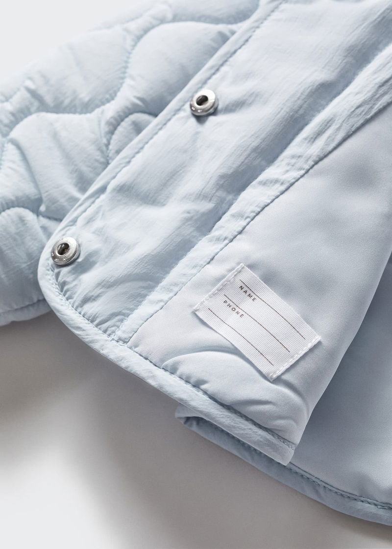 MANGO Quilted Jacket in Sky Blue | endource