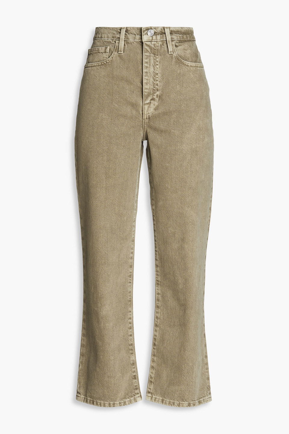 FRAME Le Jane Cropped High-Rise Straight-Leg Jeans in Green | endource