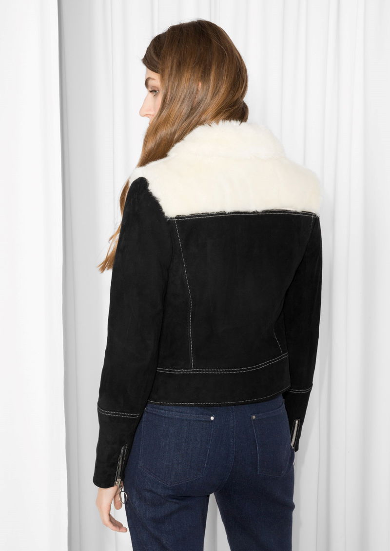 & OTHER STORIES Fuzzy Suede Jacket | endource