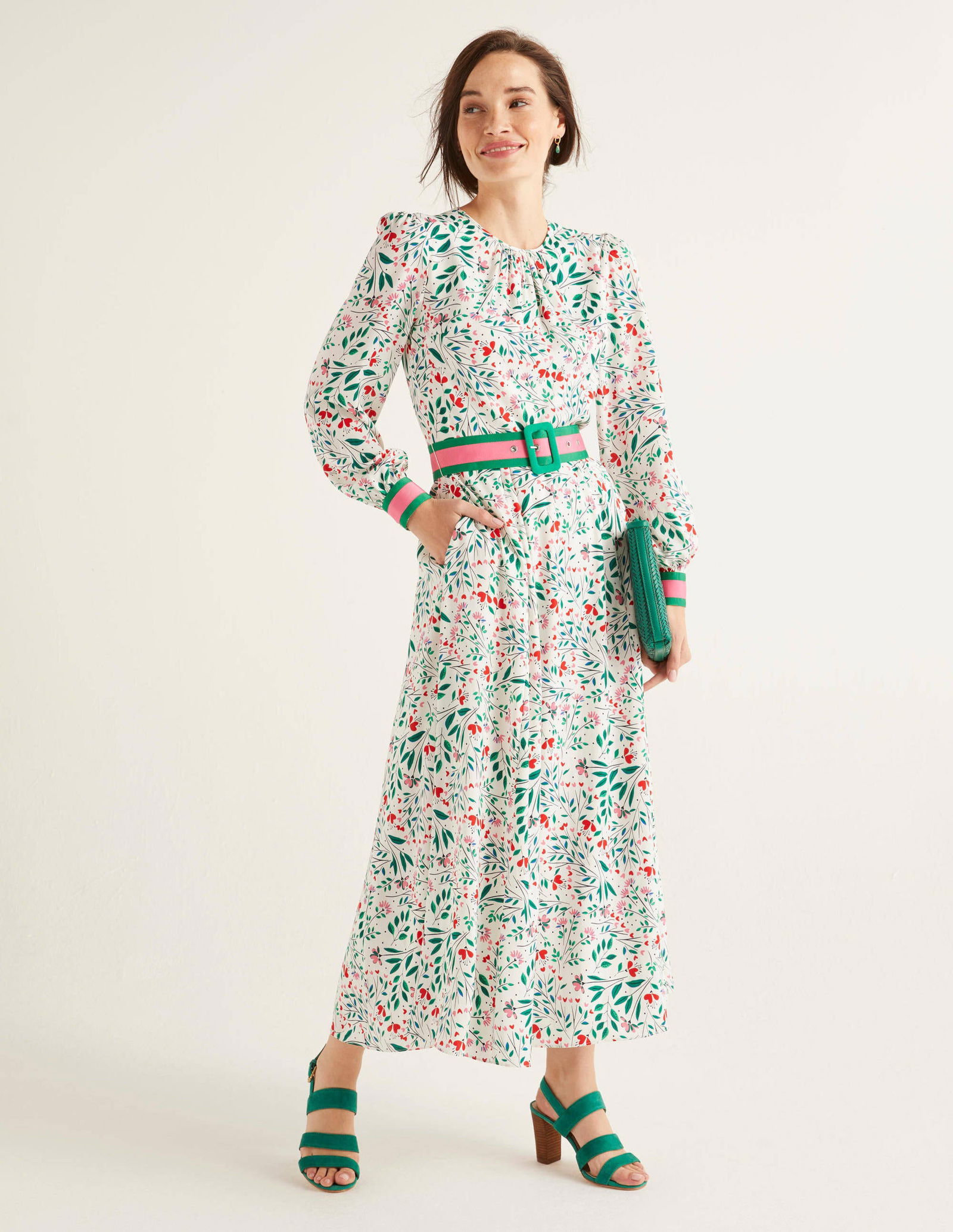 BODEN Victoria Midi Dress in Ivory, Garden Party | Endource