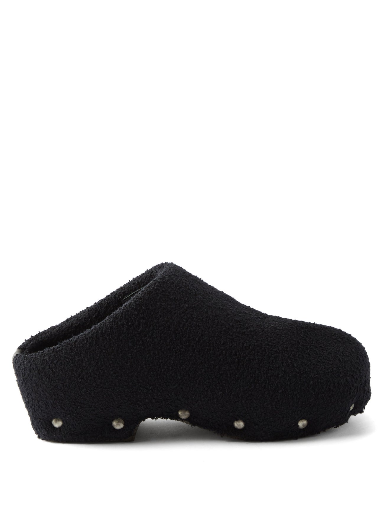 ACNE STUDIOS Studded Cotton-Blend Terry Clogs in Black | endource