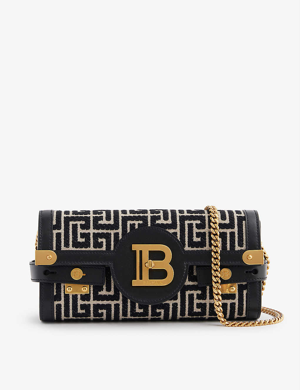 Balmain B-Buzz 23 Cotton Blend Cross-Body Bag in GFEIVOIRENOIR | Endource