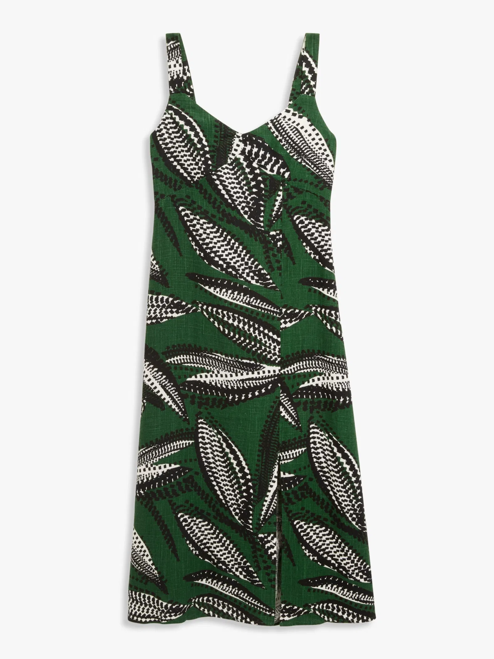 JOHN LEWIS Palm Print Dress in Green/Multi | Endource
