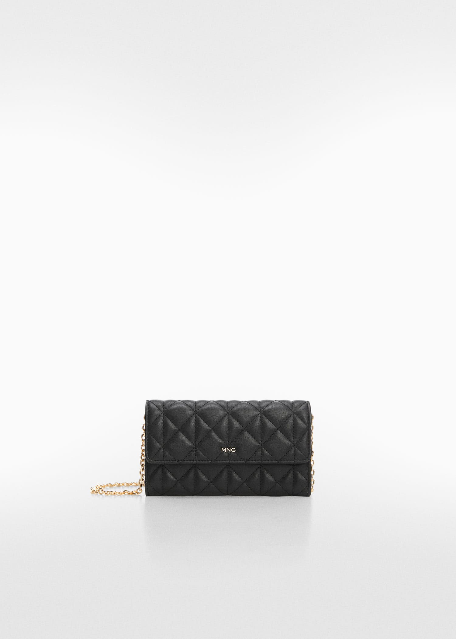 MANGO Padded Purse With Chain in Black | endource