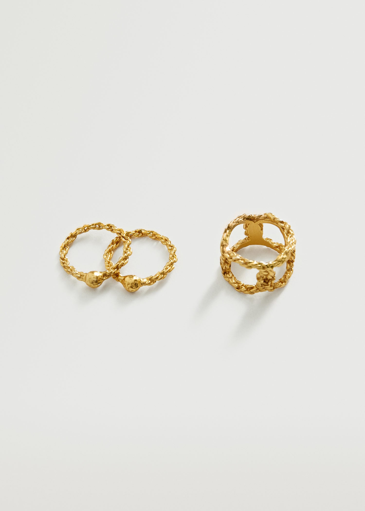 MANGO Combined Ring 3 Set in Gold | endource