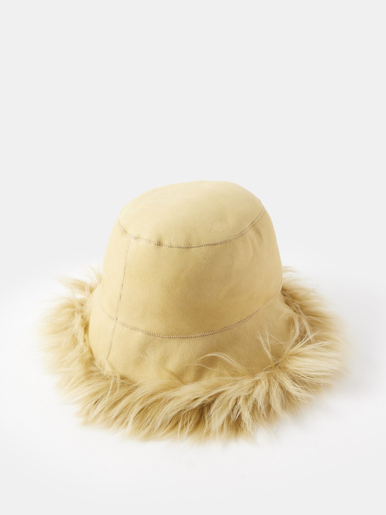 CAWLEY STUDIO Shearling-Lined Suede Bucket Hat | Endource