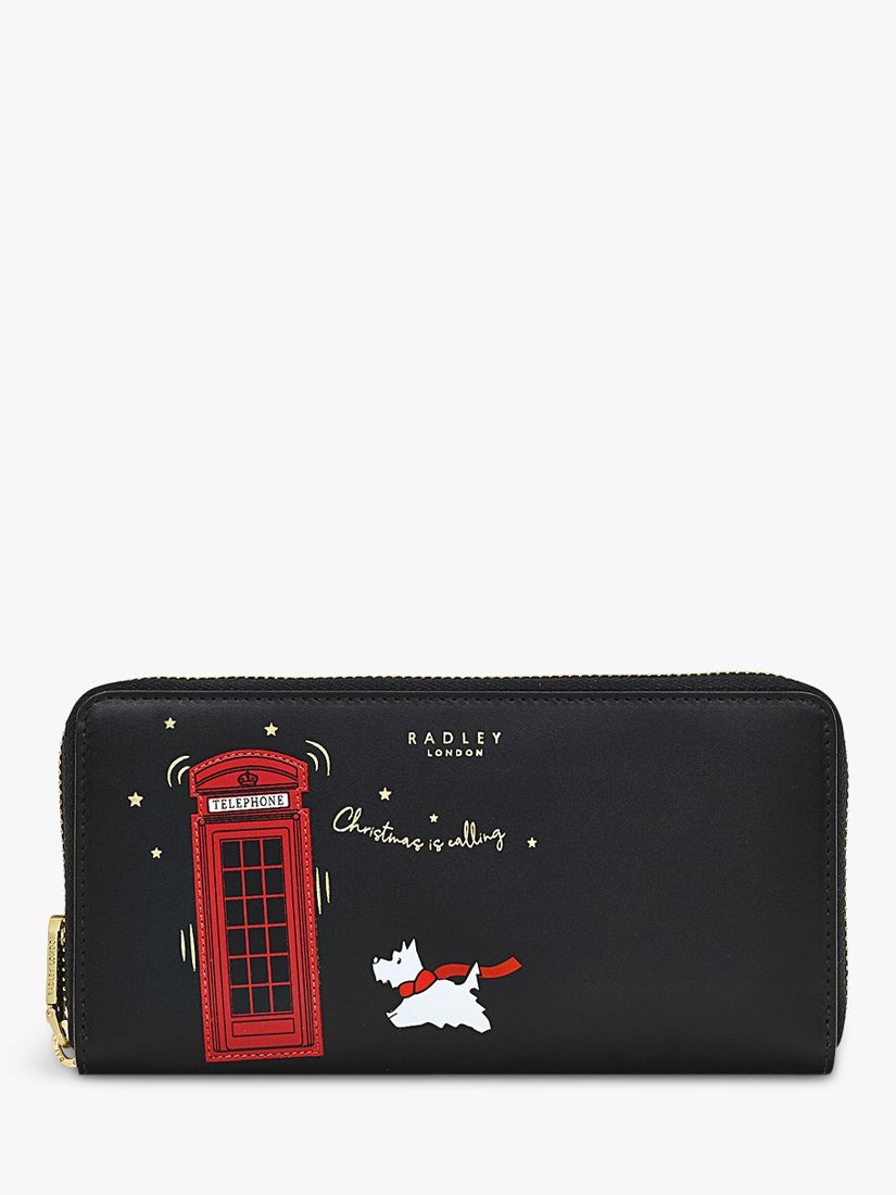 RADLEY Christmas Is Calling Large Zip Around Matinee Purse in Black ...